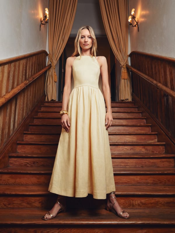 Reformation Percy Linen Midi Dress In Verna - 70% Off | Editorialist