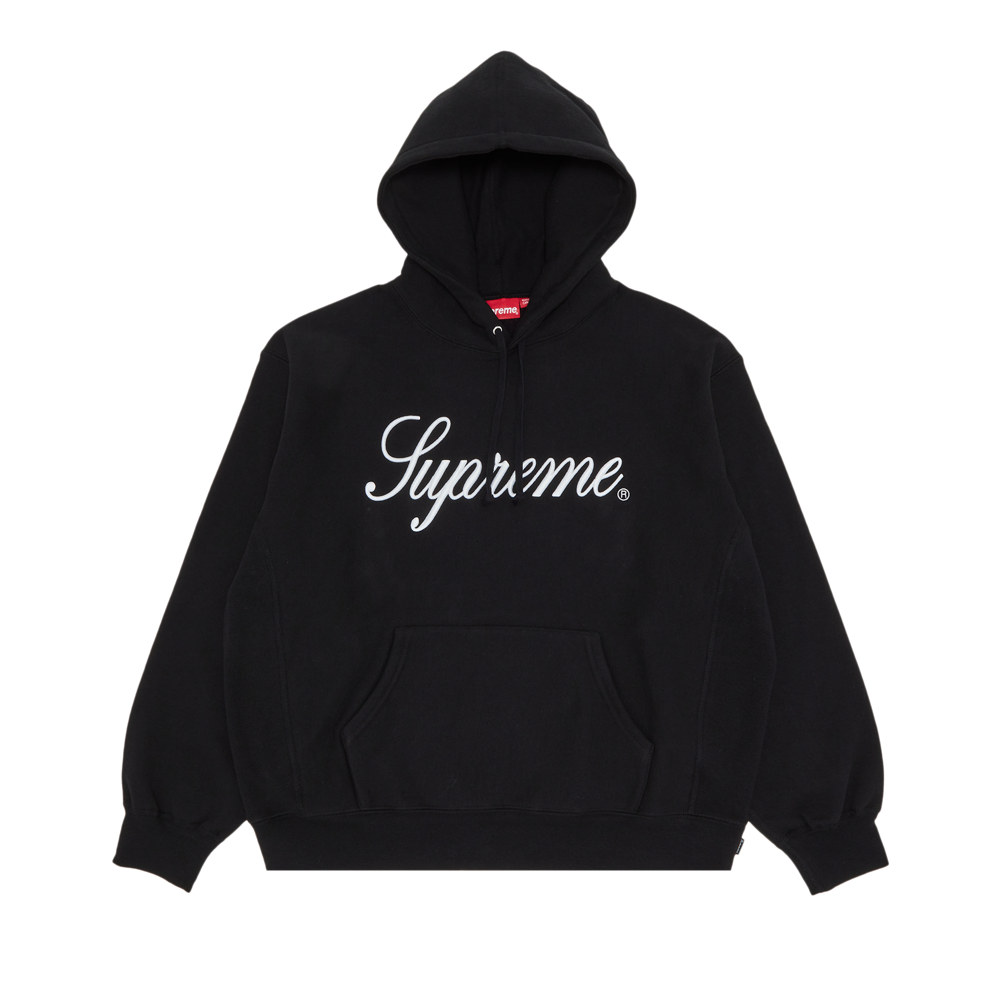 Supreme Raised Handstyle Hooded Sweatshirt - Black | Editorialist