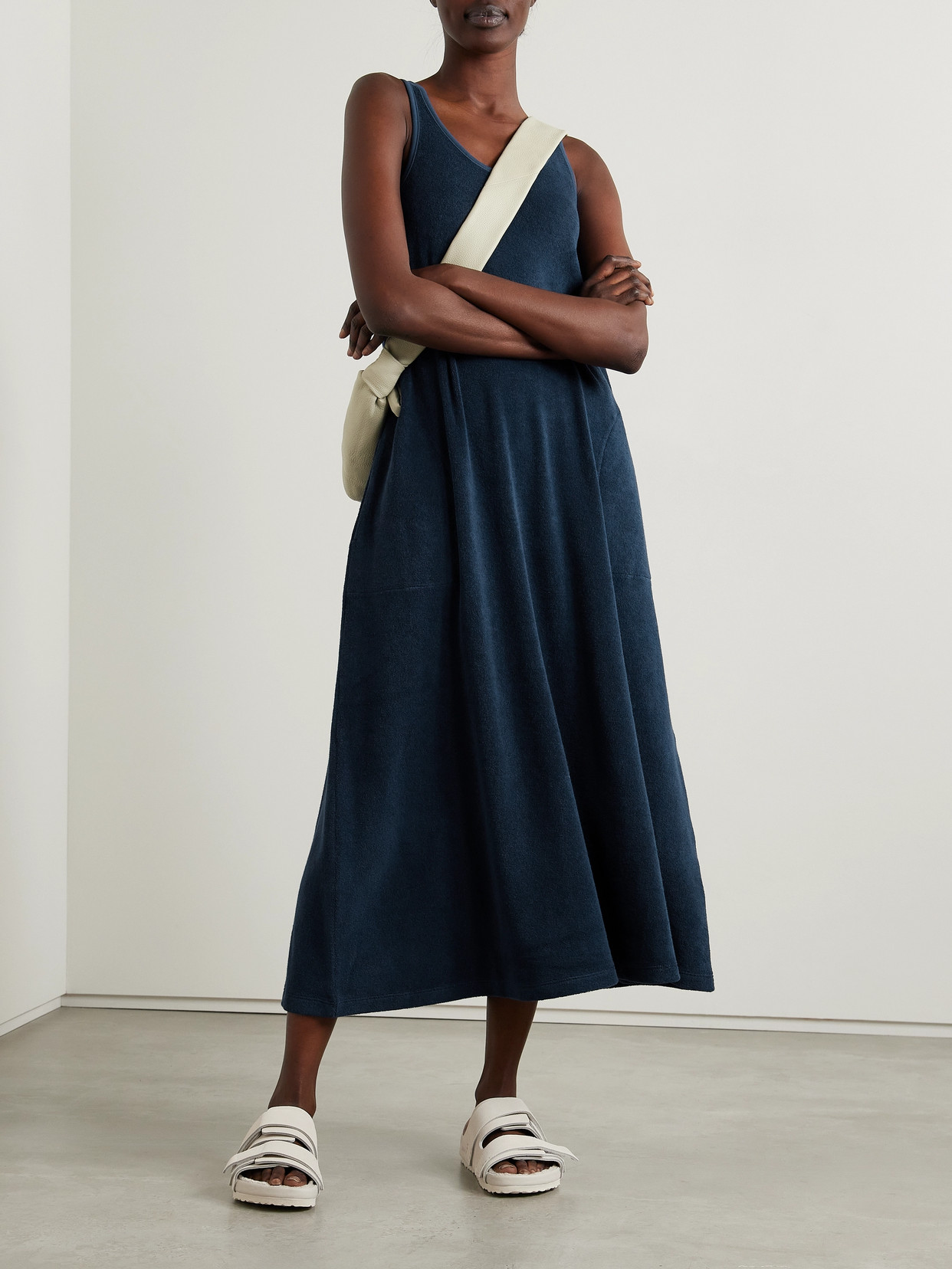 Suzie Kondi Alpha Cotton-Blend Terry Maxi Dress In Blue - 51% Off