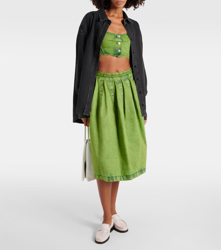 MARNI Marni Pleated Denim Midi Skirt