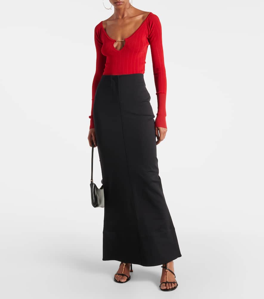 JACQUEMUS Jacquemus La Jupe Escala Knitted Maxi Skirt