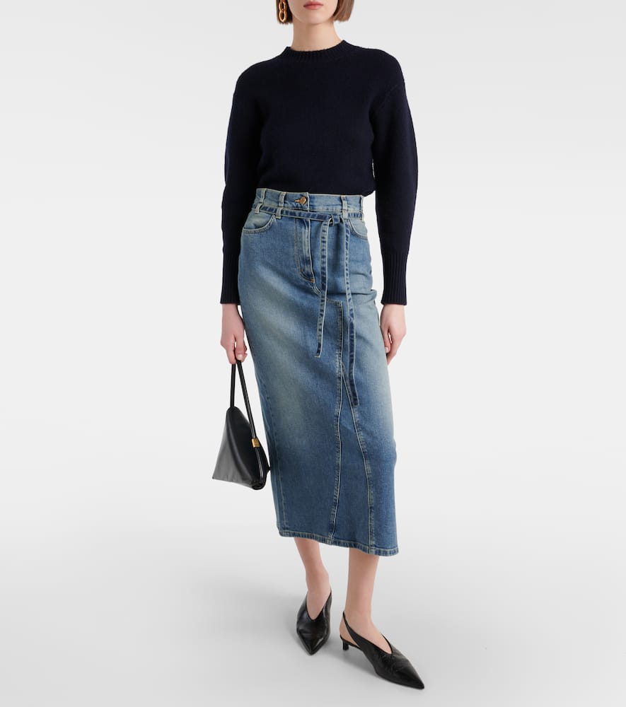 ALTUZARRA Altuzarra High-Rise Denim Midi Skirt