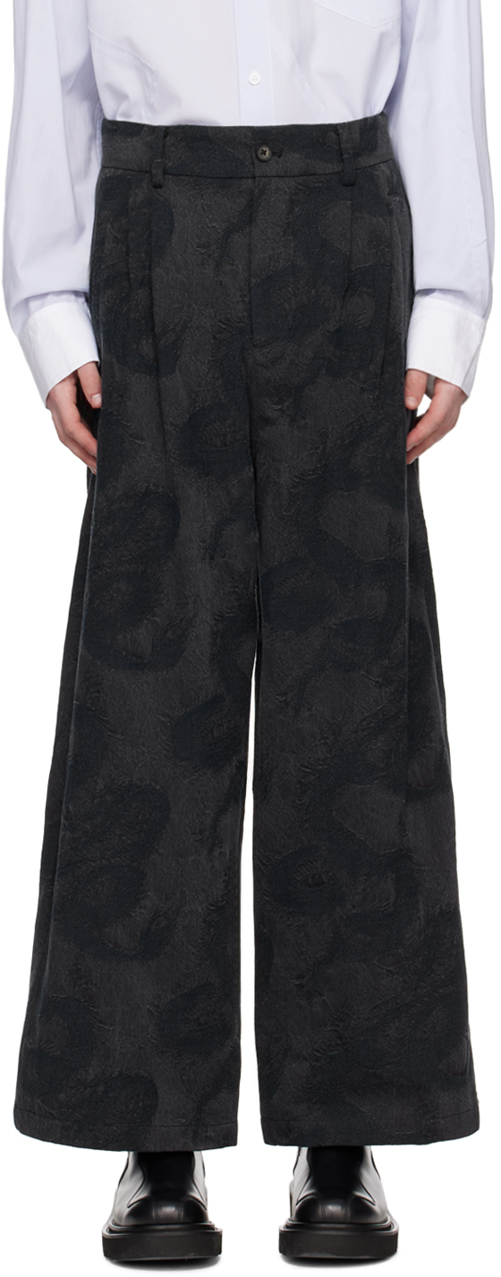 Feng Chen Wang Dragon Jacquard Jeans In Black - 60% Off | Editorialist