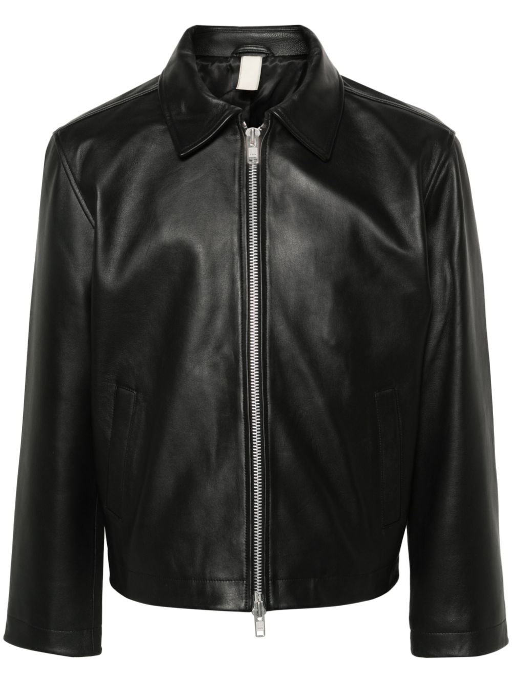 sunflower レザージャケット　サイズ48 Sunflower Zip-Up Leather Jacket - Black | Editorialist