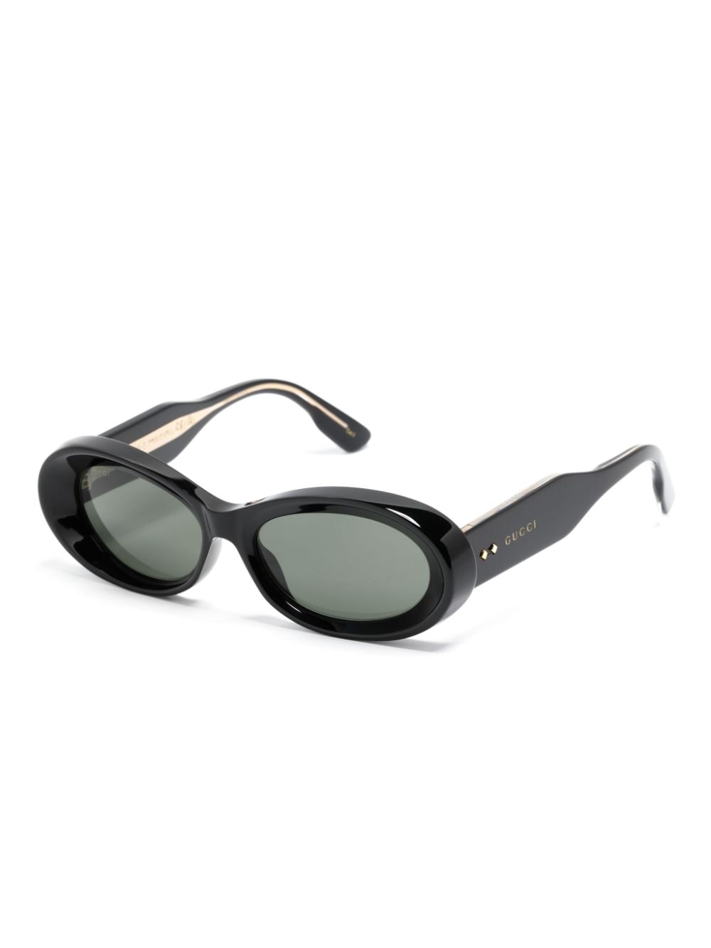 Gucci Logo-Debossed Oval Sunglasses - Black - 38% Off | Editorialist