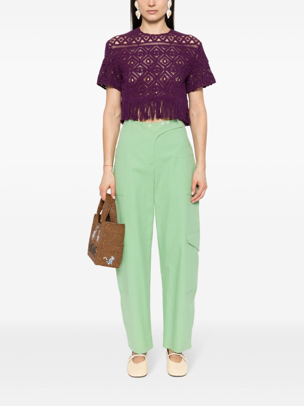 LA DOUBLEJ La DoubleJ Lacey La Scala Fringed Top