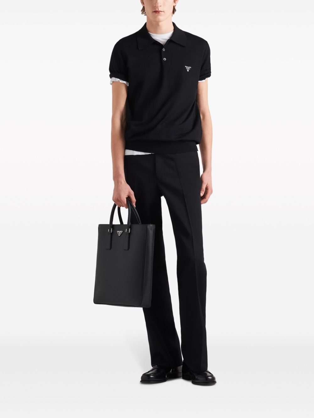PRADA superfine wool polo shirt