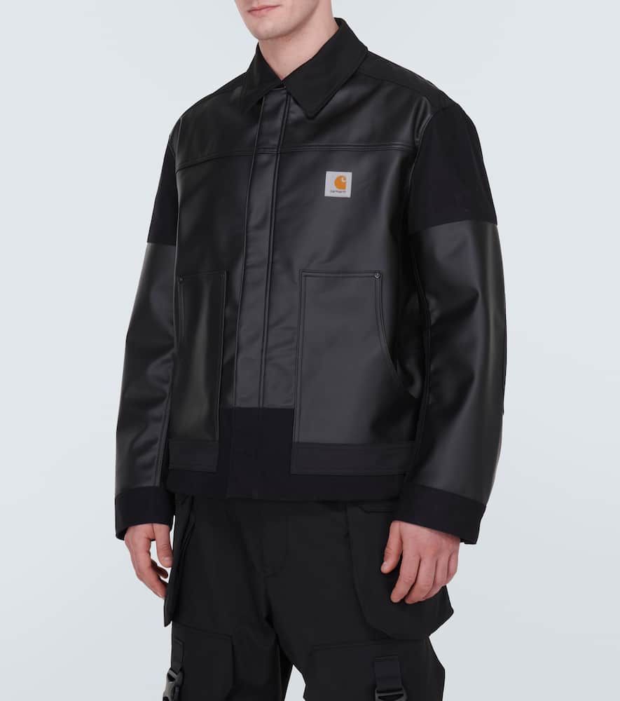 Junya Watanabe X Carhartt Faux Leather Jacket In Black - 30% Off