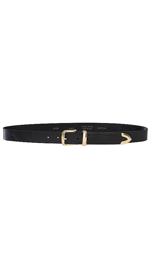 AUREUM No 17 Black Leather Belt with Gold-Tone Curved Buckle AUREUM | From first wear to forever—crafted for style that  main image 4