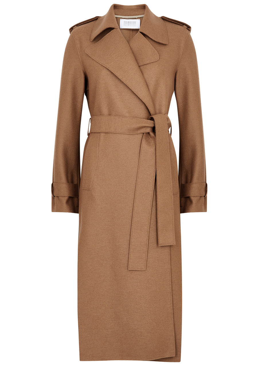 Harris Wharf London Belted Wool Trench Coat - Caramel | Editorialist