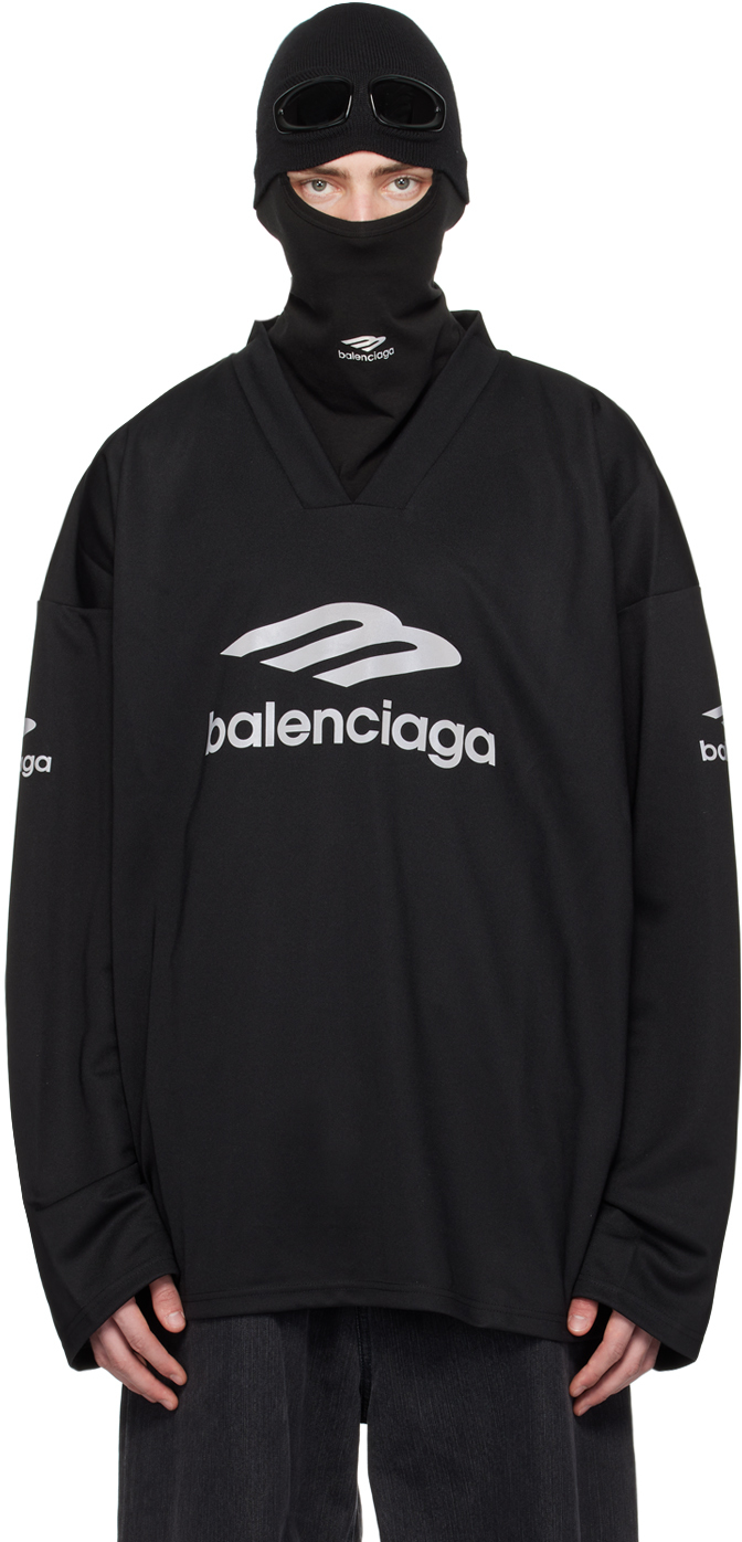 Balenciaga 3b Sports Icon Ski Long Sleeve T-Shirt - Black