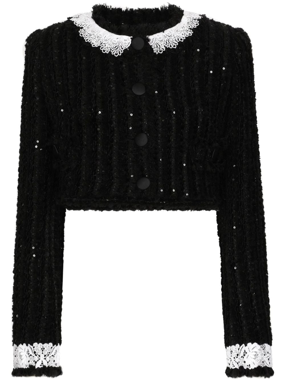 DOLCE & GABBANA Dolce & Gabbana Sequin-Embellished Cropped Jacket