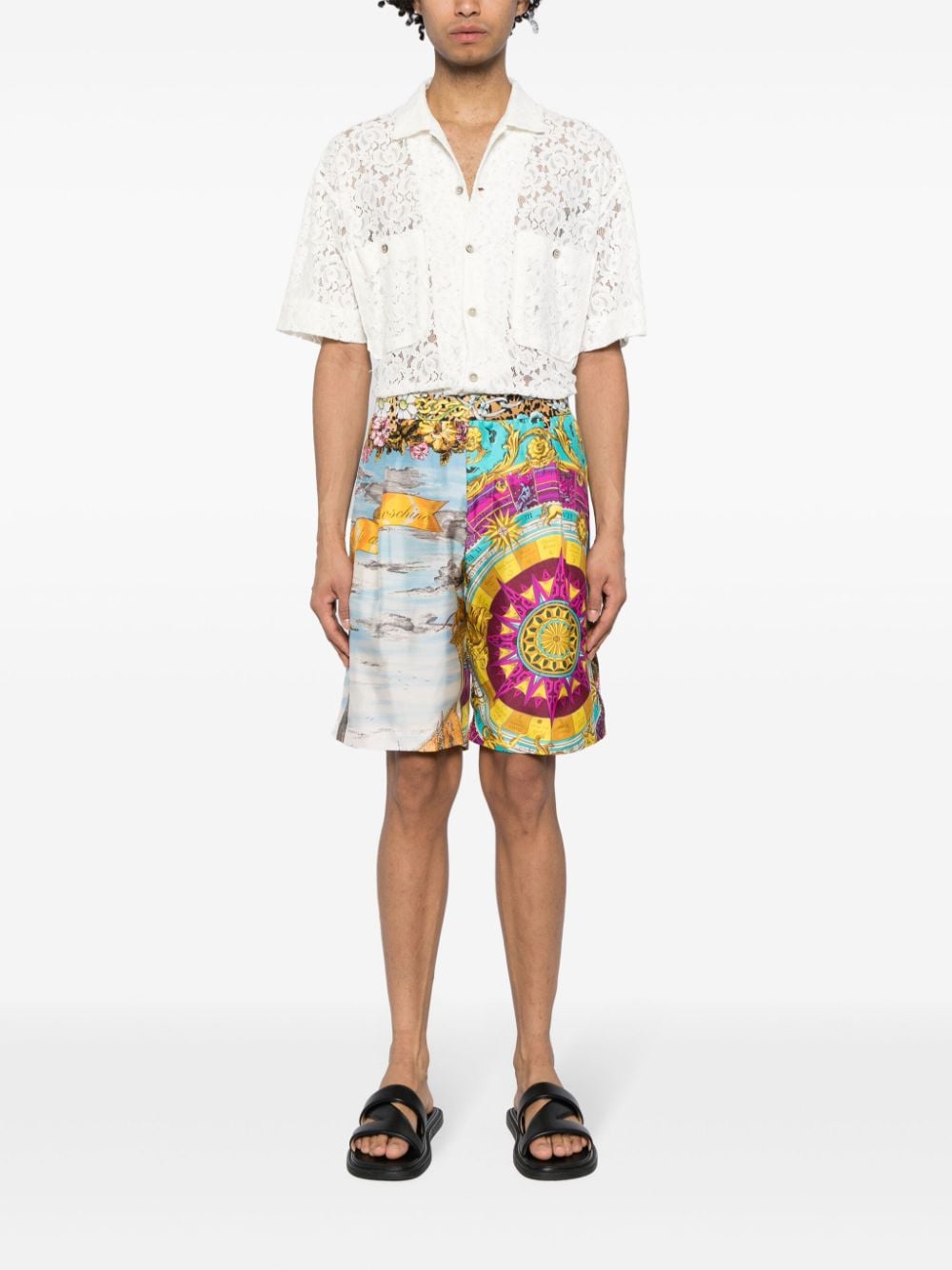 MOSCHINO Moschino Graphic-Print Silk Shorts