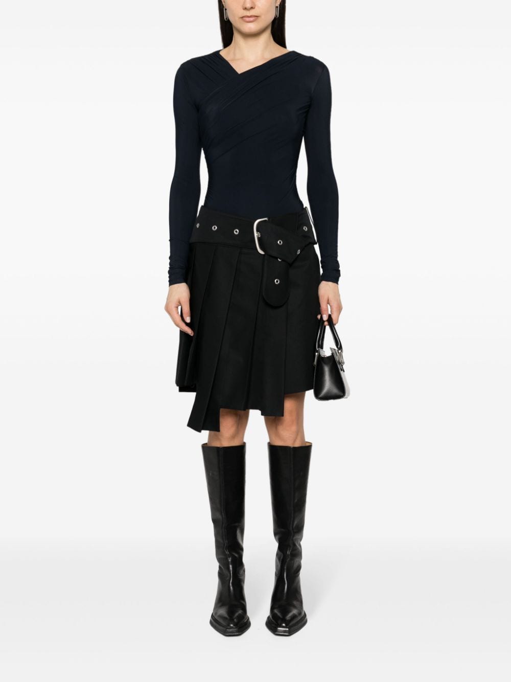 OFF-WHITE Wraparound Pleated Mini Skirt