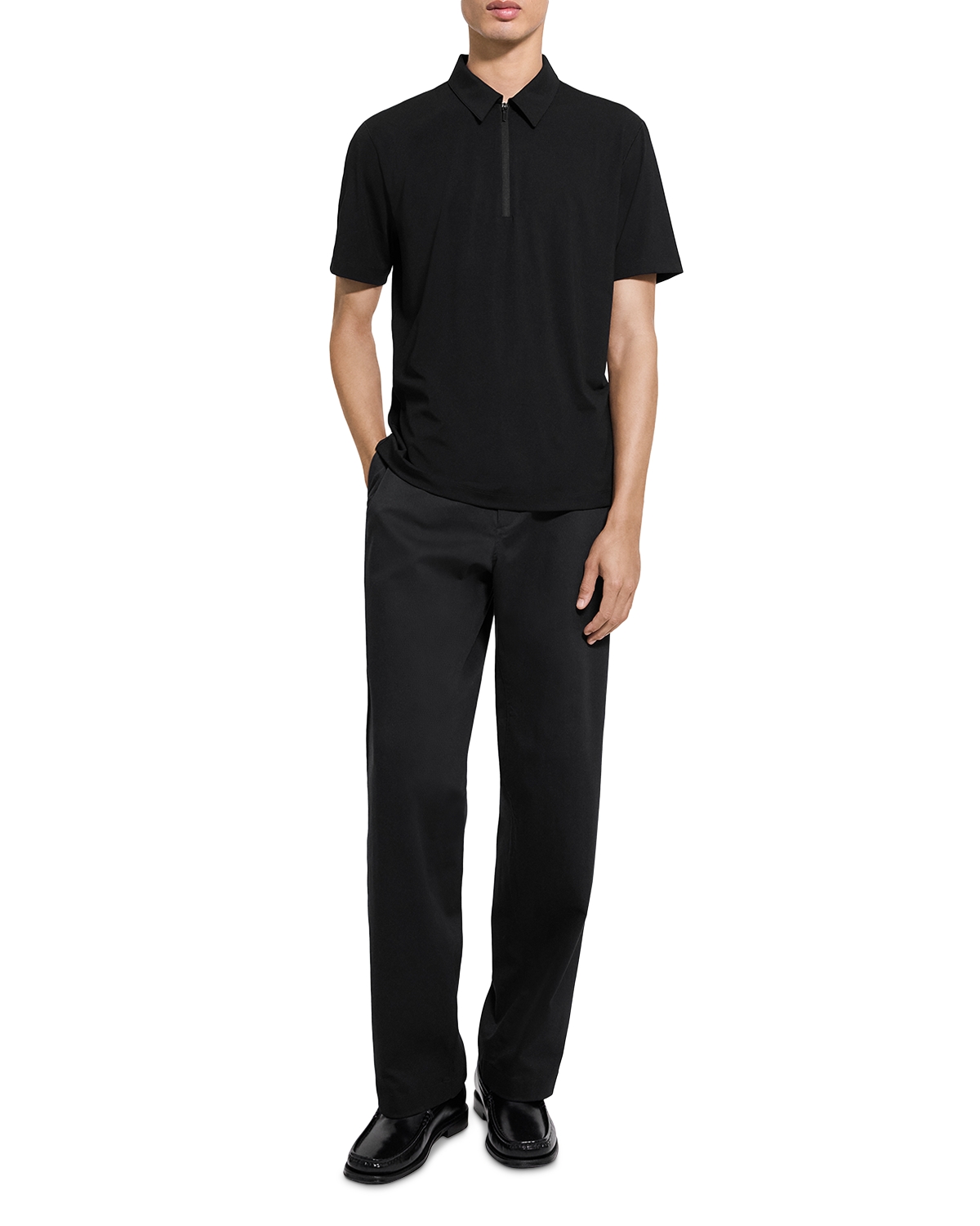 THEORY ryder quarter zip polo