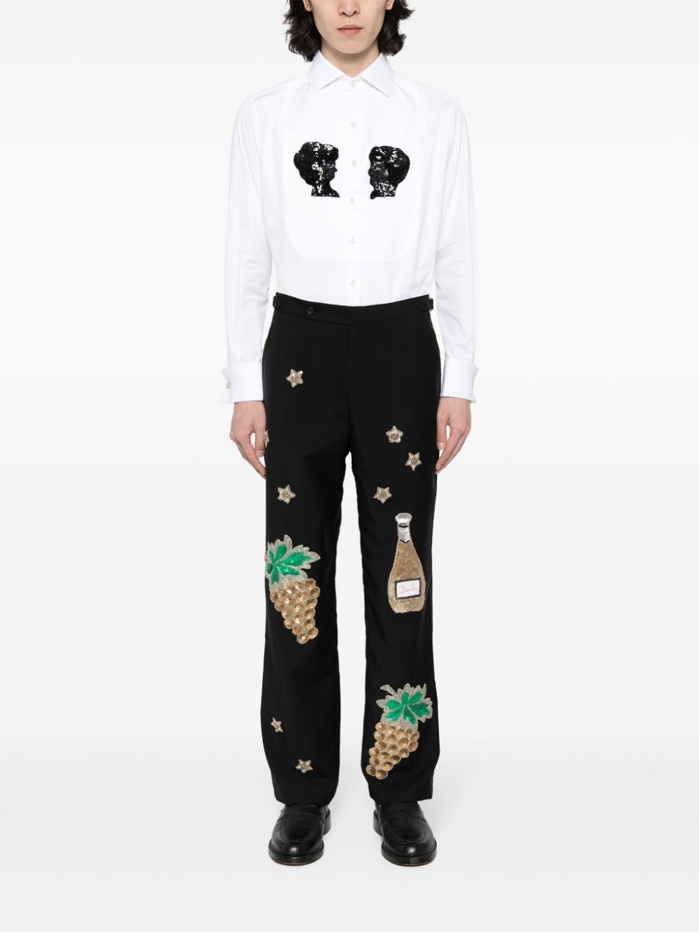 BODE sequin-embellished cotton shirt