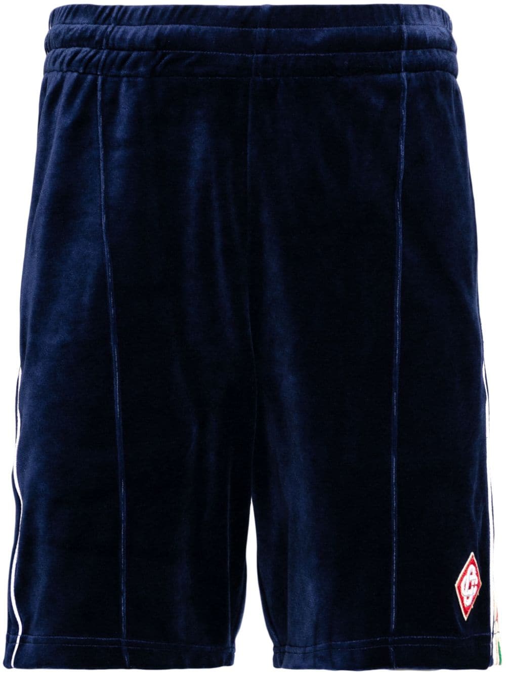 CASABLANCA Heart Monogram Velvet Track Shorts