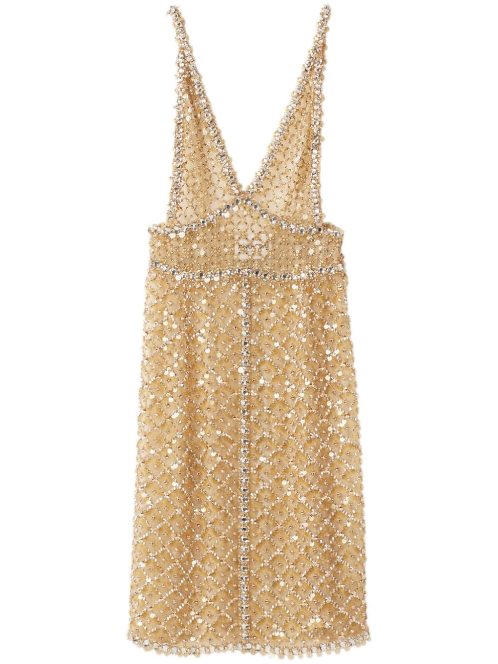 Miu Miu Bead-embellished Organza Midi Dress - Gold | Editorialist