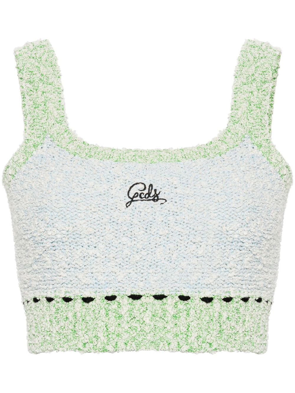 GCDS GCDS Logo-Embroidered Bouclé Top