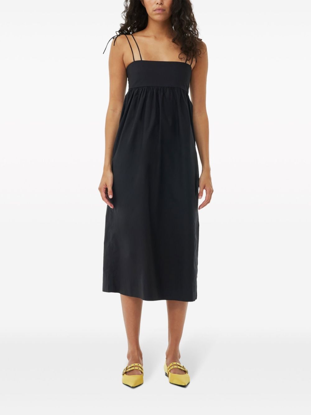 GANNI Cotton Poplin Midi Dress