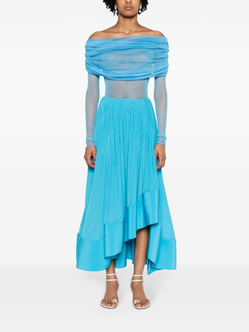 LANVIN Lanvin Asymmetric Charmeuse Maxi Skirt