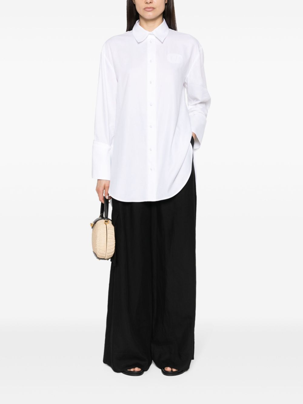 TWINSET TWINSET logo-patch detachable-cuffs shirt