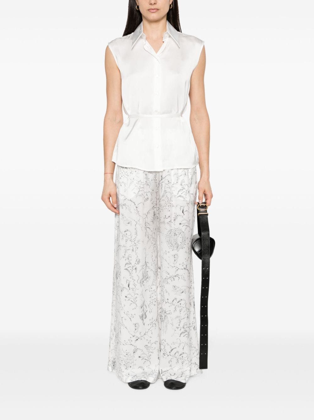 FABIANA FILIPPI Fabiana Filippi Silk Satin Flared Trousers