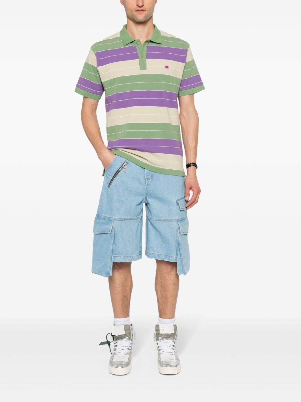 GCDS GCDS Logo-Plaque Denim Shorts