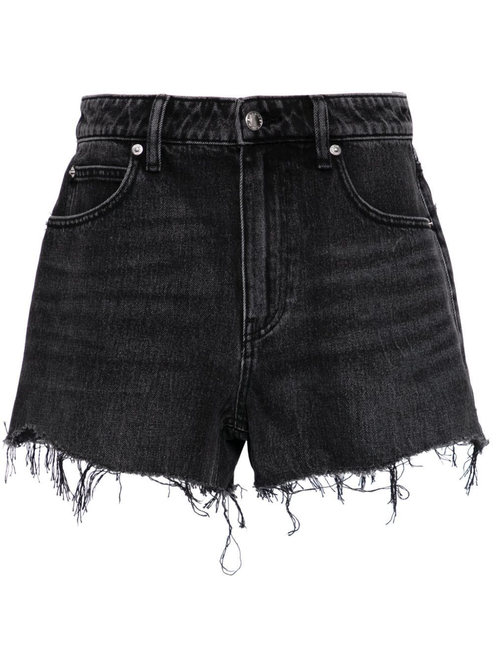 ALEXANDER WANG Alexander Wang High Rise Denim Shorts with Embossed Logo Pocket