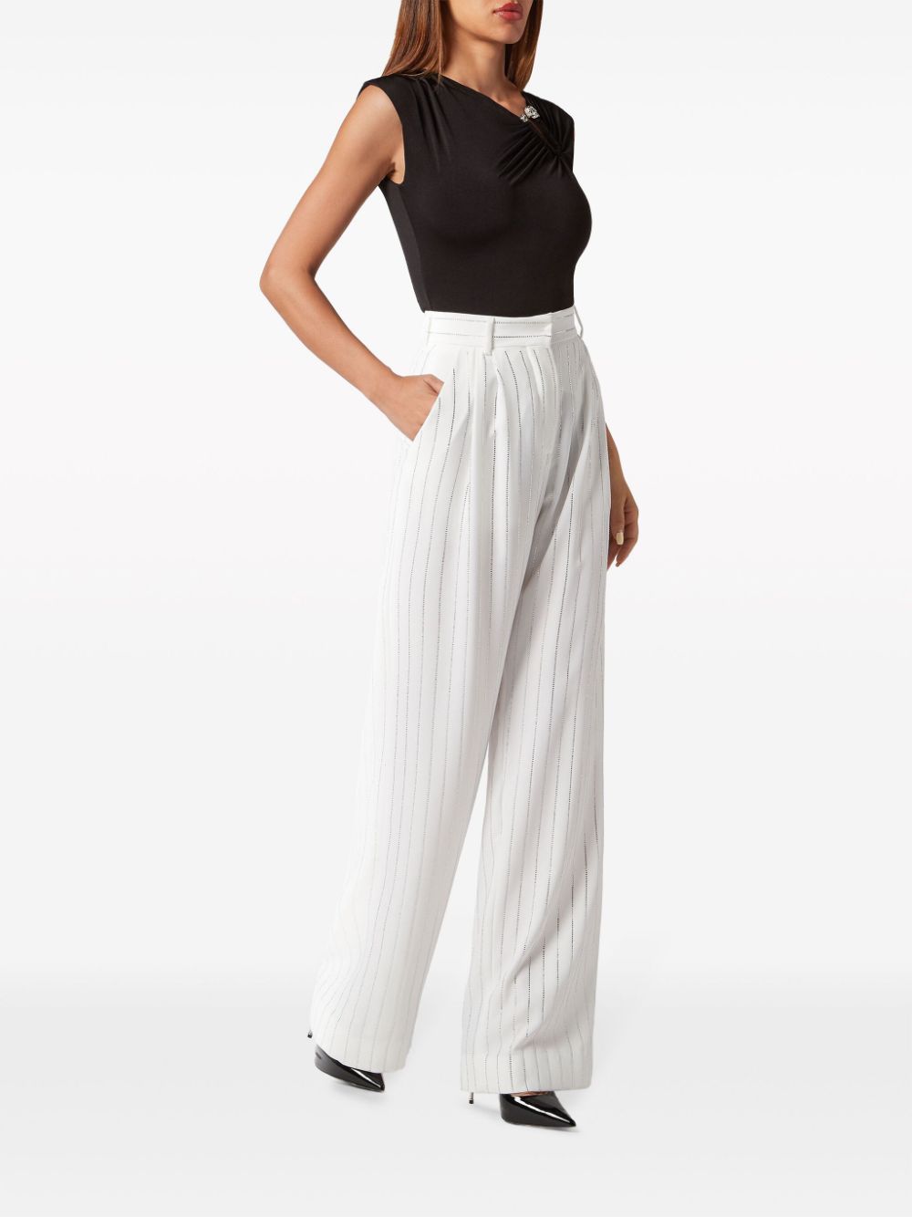 PHILIPP PLEIN Philipp Plein Pinstriped Wide Leg Trousers