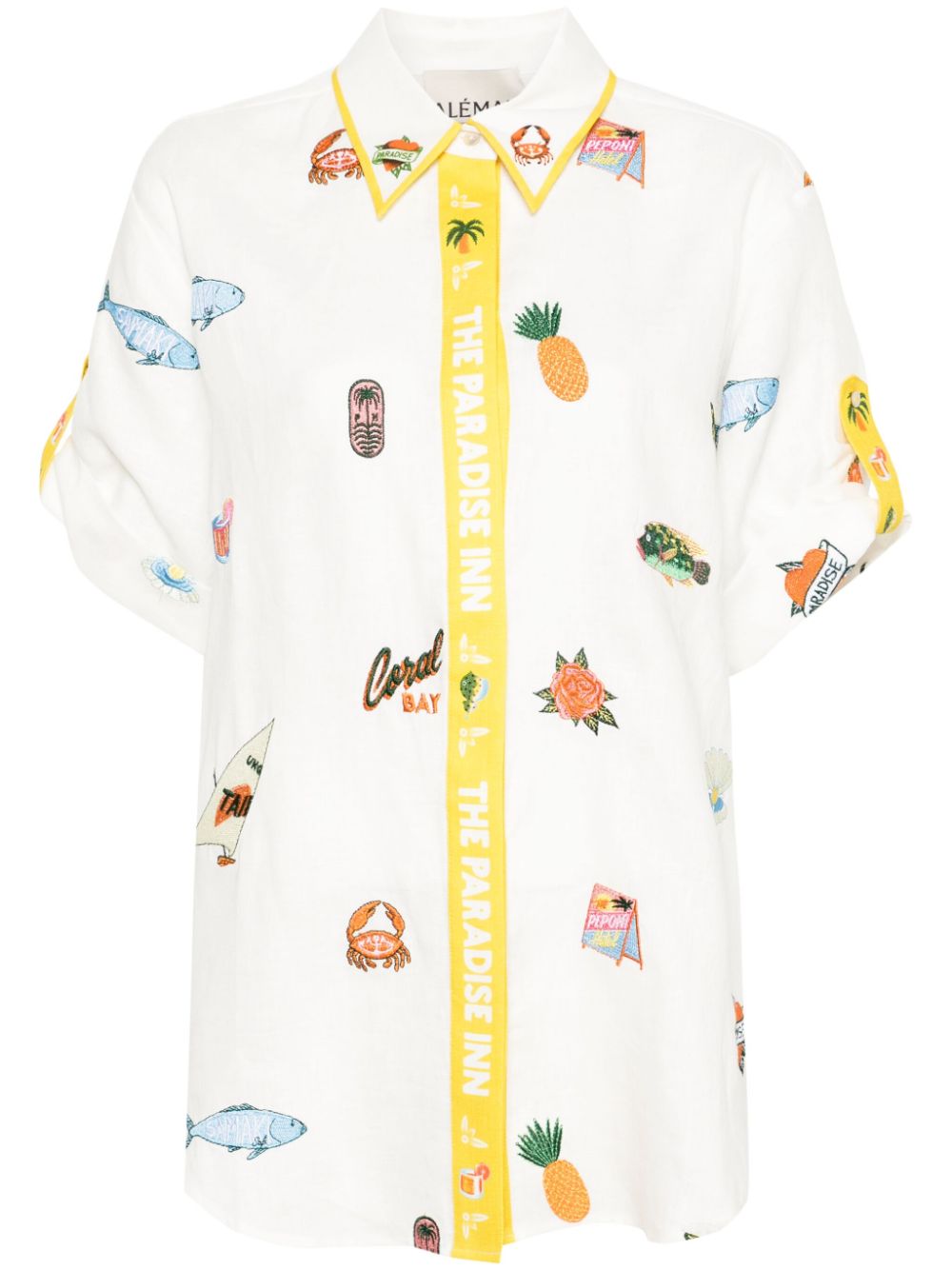 ALEMAIS ALEMAIS Marlin Embroidered Flax Shirt