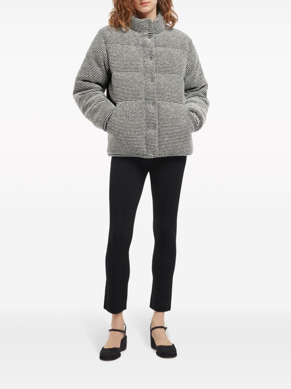 BARRIE Barrie Striped Cashmere-Blend Puffer Jacket