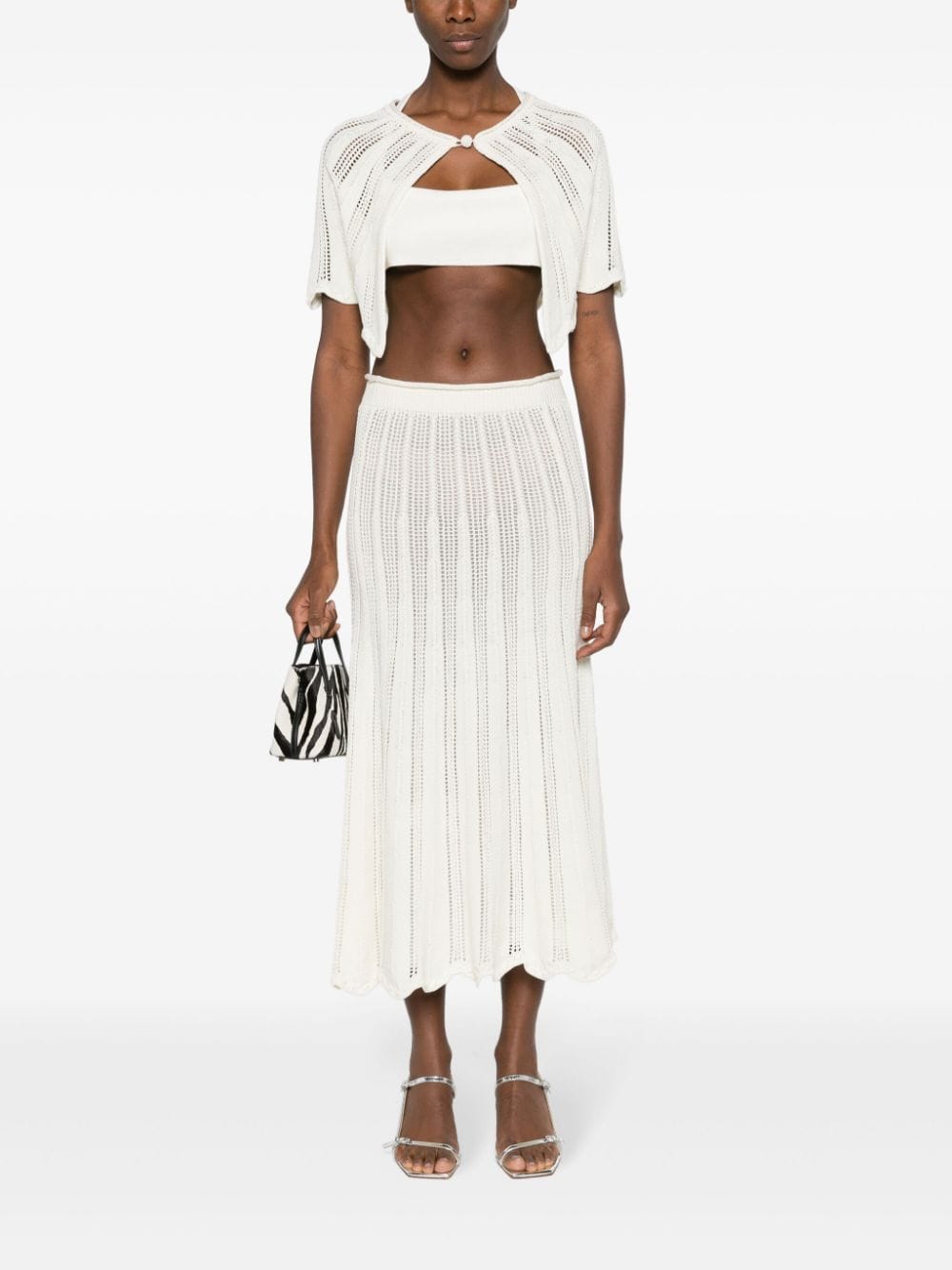 FORTE_FORTE Open-Knit Cotton Skirt