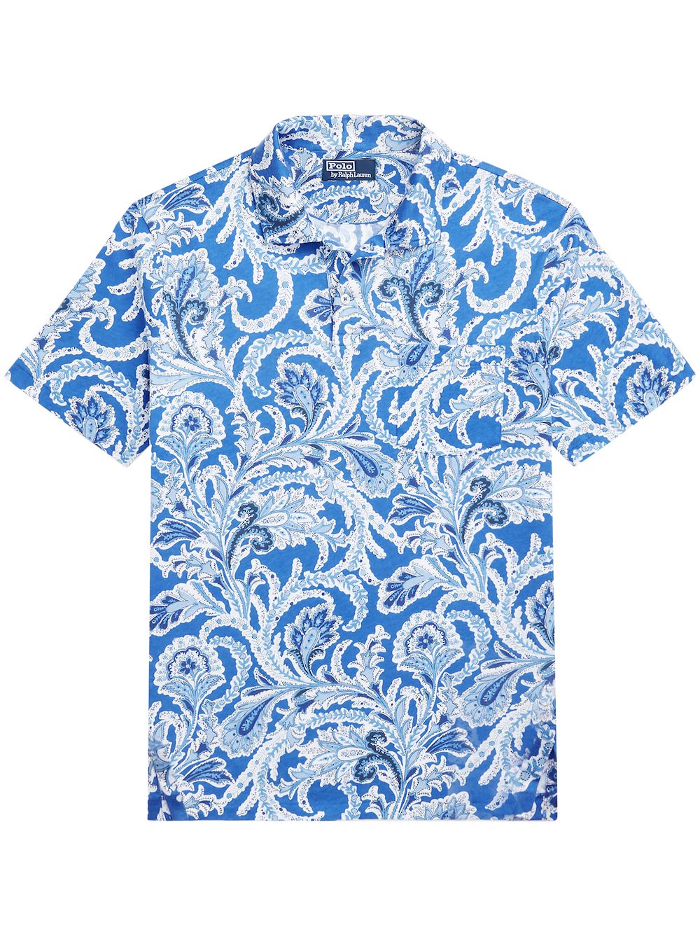 Ralph Lauren Paisley-Print Cotton Polo Shirt In Blue - 40% Off