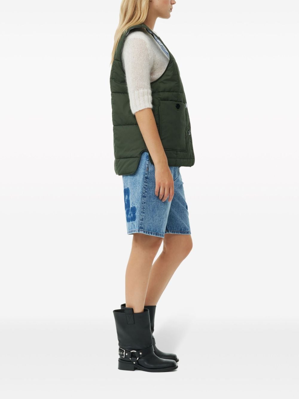 GANNI GANNI Button-Up Quilted Gilet