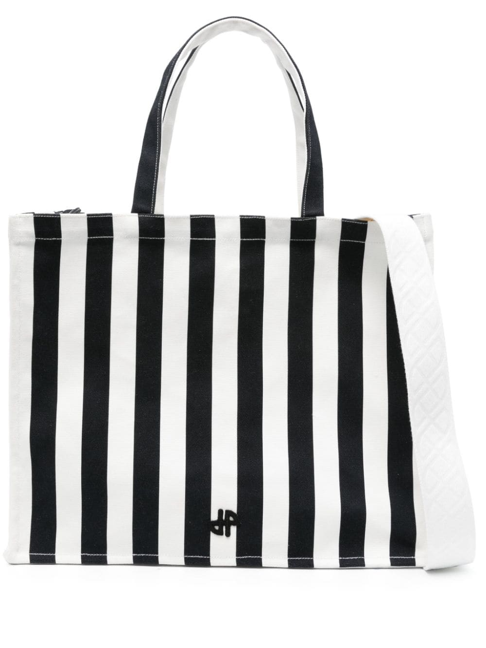 PATOU Patou Large JP Striped Canvas Tote Bag
