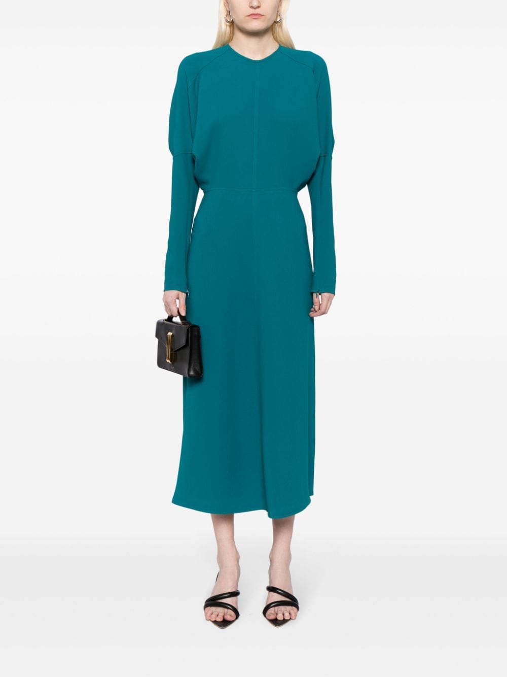VICTORIA BECKHAM Victoria Beckham Dolman-Sleeves Draped Midi Dress