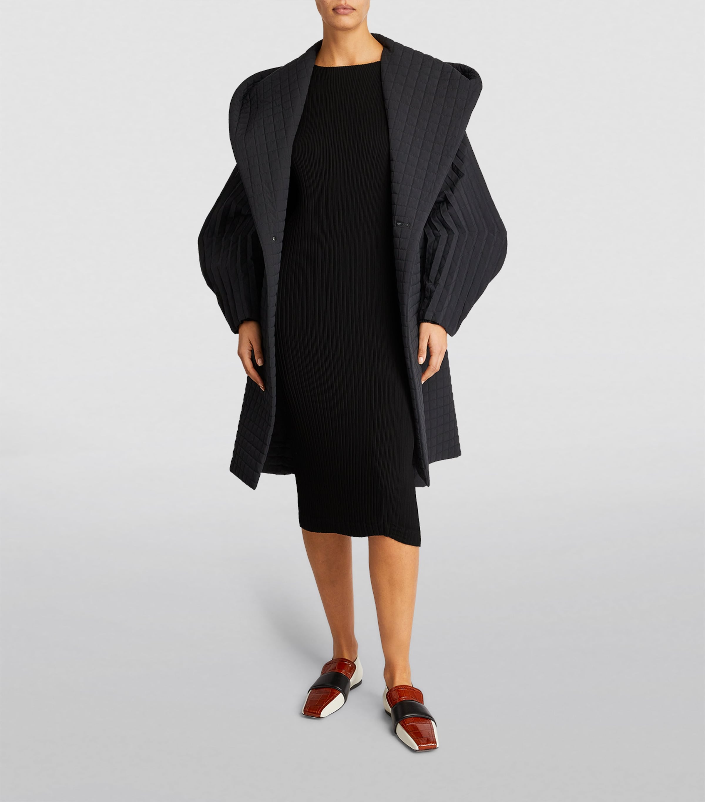 ISSEY MIYAKE Hatching Pleats Midi Dress