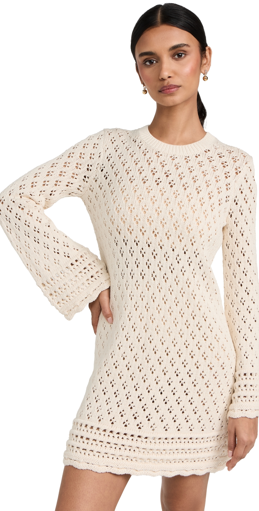 Frame Crochet Shift Dress In Ecru - 70% Off | Editorialist