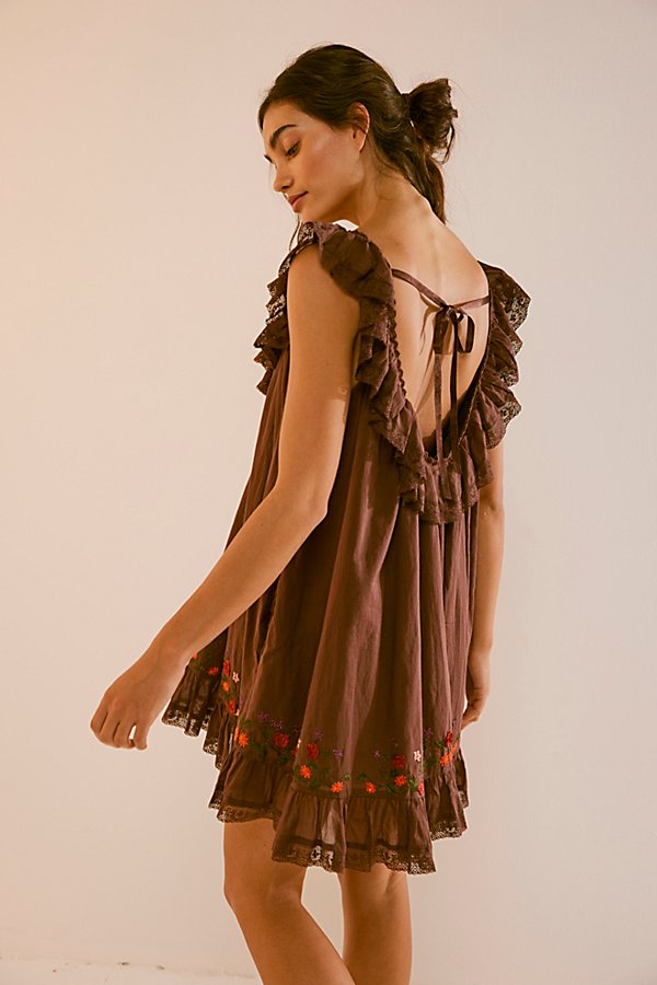 Free People Buttercup Embroidered Mini Dress In Coconut Shell Combo - 29%  Off | Editorialist