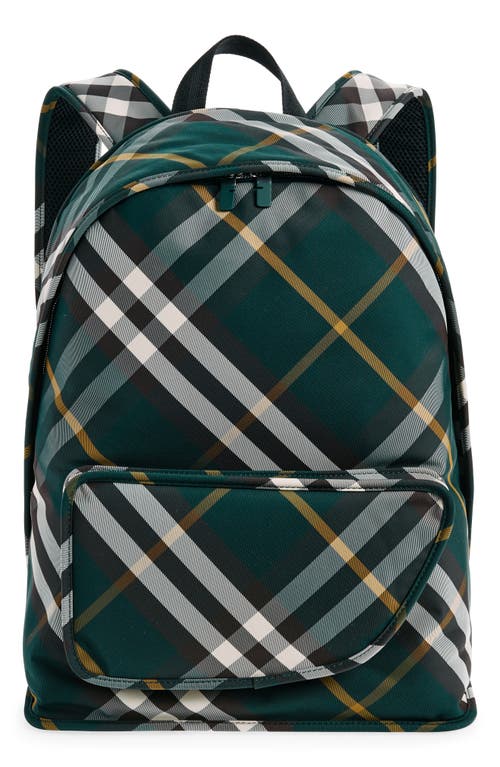 Burberry Shield Check Nylon Backpack In Ivy - 55% Off  display picture 3