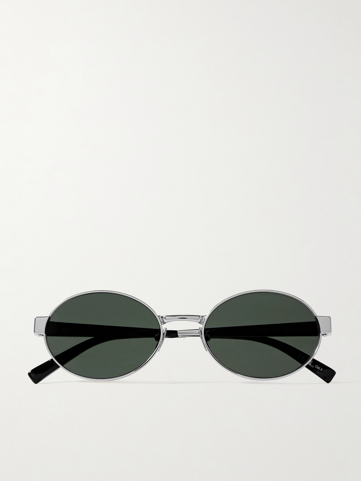 Saint Laurent Oval-Frame Sunglasses - Silver - 60% Off 