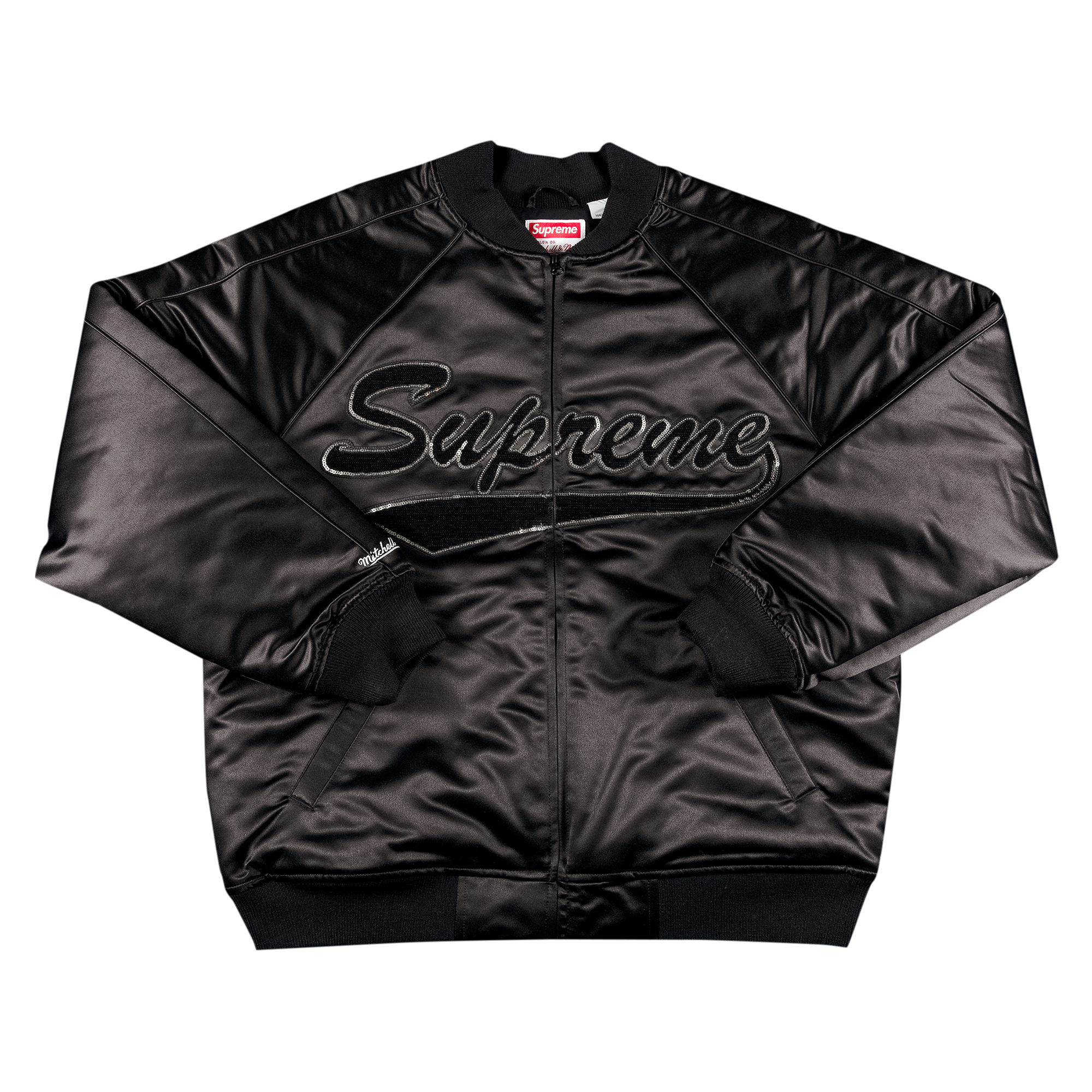 Supreme Contrast Script Varsity Jacket - Red | Editorialist