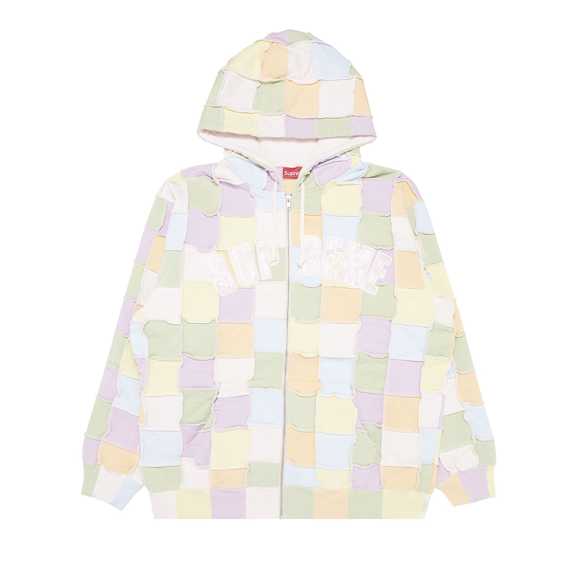 Supreme Reverse Patchwork Zip Up Hooded Sweatshirt - Multicolor