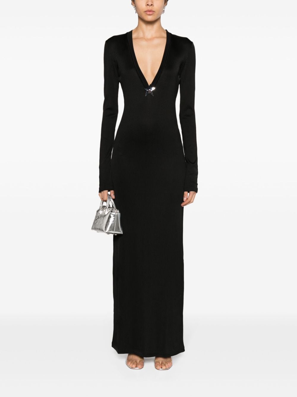 AREA AREA Fine-Ribbed Maxi Dress