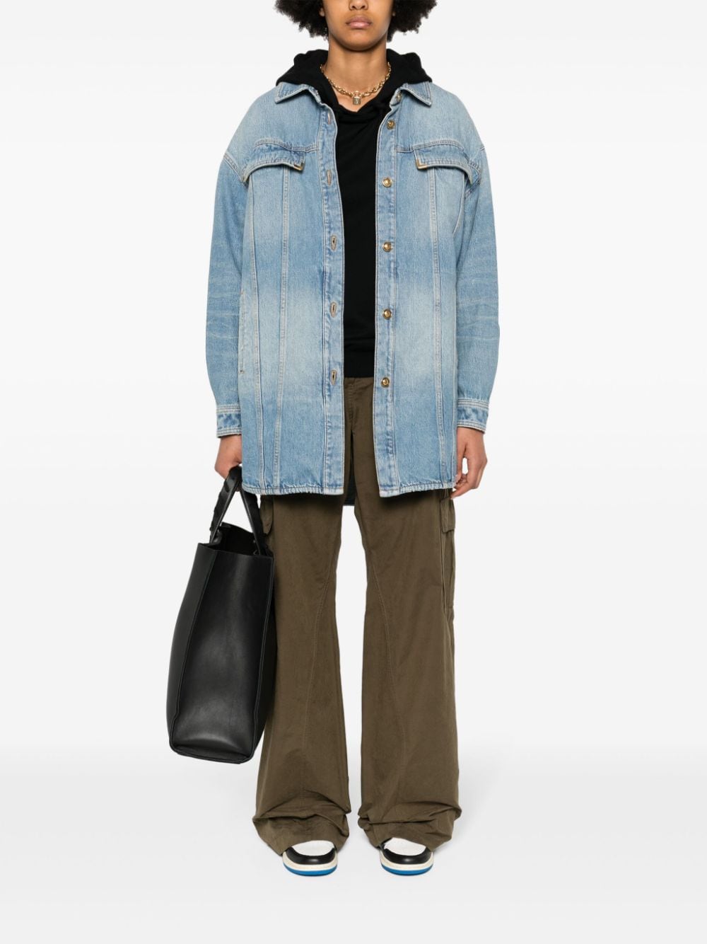 PALM ANGELS Palm Angels Washed-Logo Denim Jacket