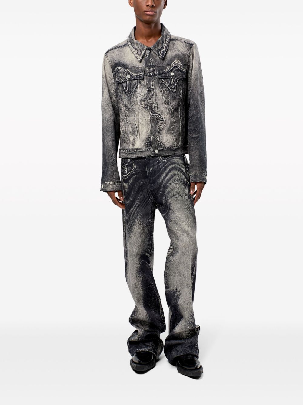 CAMPER CamperLab Swirl-Print Denim Jacket