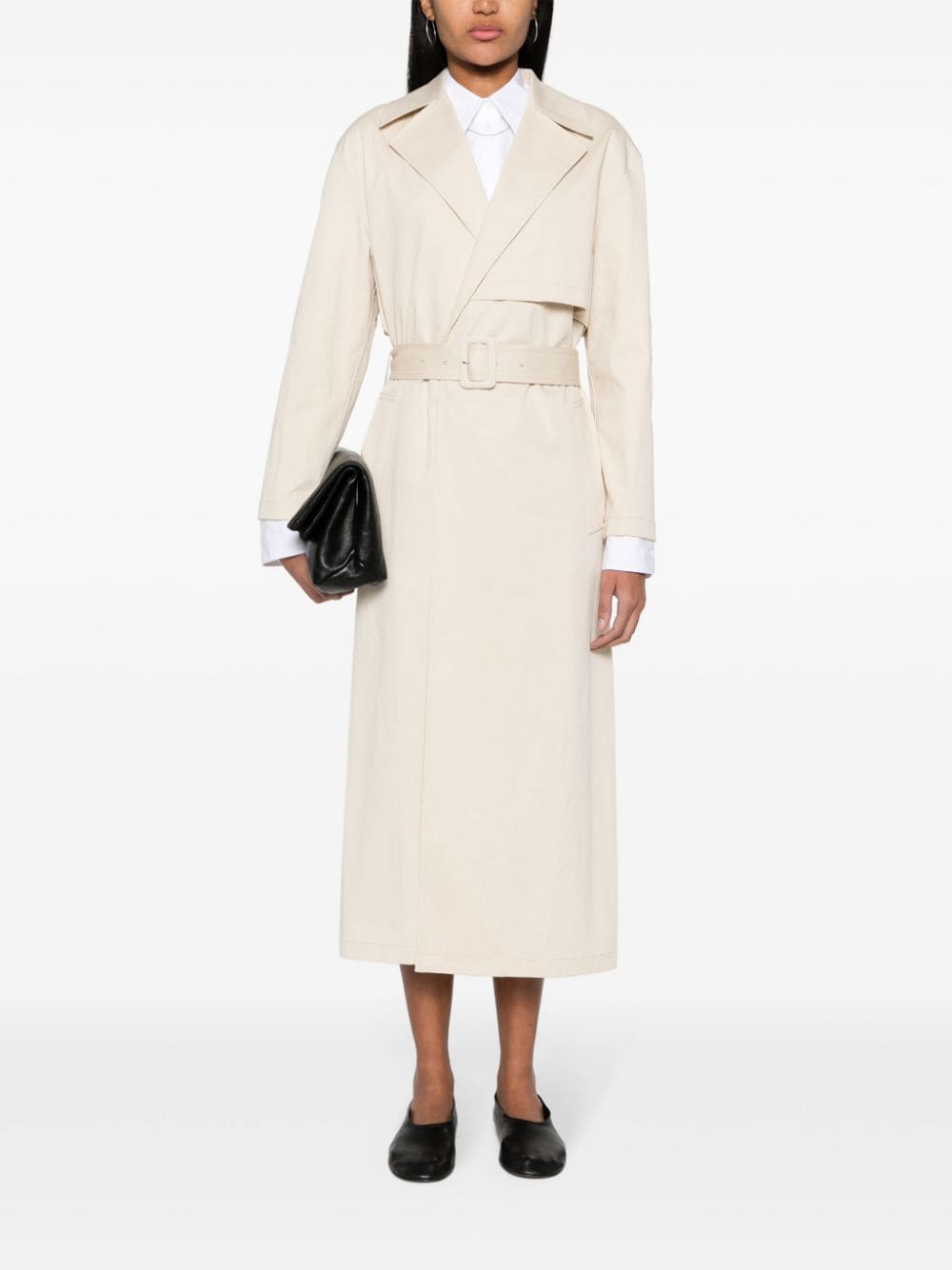 THEORY Theory Twill Belted Maxi Trench Coat
