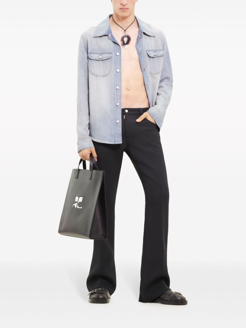 COURREGES Courrèges Logo-Appliqué Denim Shirt