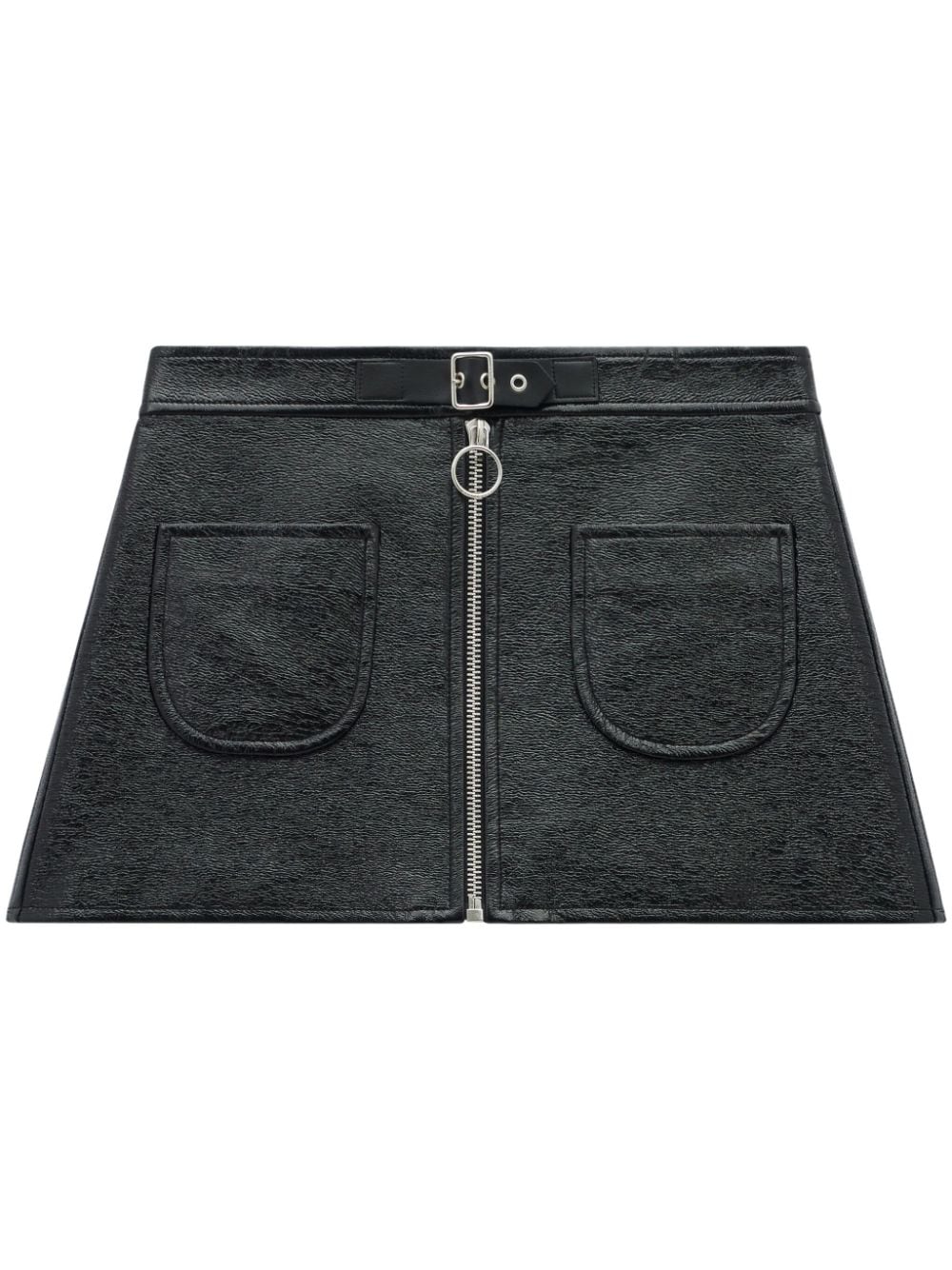 COURREGES Courrèges Buckle-Strap Crinkled Miniskirt